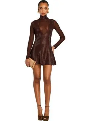 Retrofete Bastet Embellished Mini Dress - Espresso