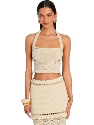 Retrofete Soliana Crochet Top - Ivory/gold
