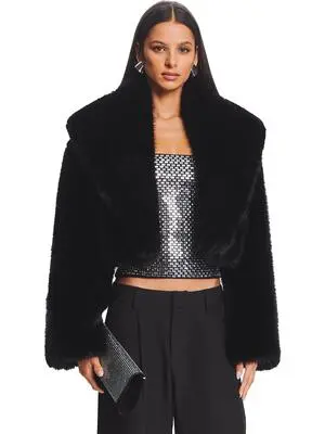Retrofete Cadence Faux Fur Coat - Black