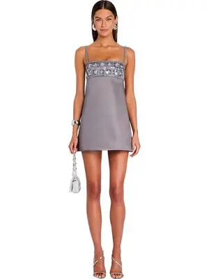 Retrofete Lark Embroidered Mini Dress - Dusk/silver