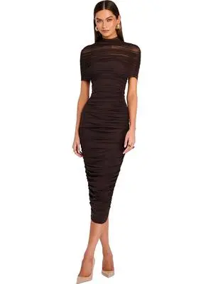 SEROYA Roberta Midi Dress - Ash Brown