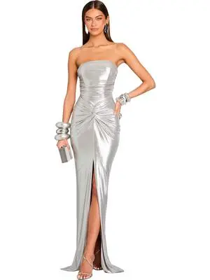 Retrofete Maytal Strapless Gown - Silver Cloud