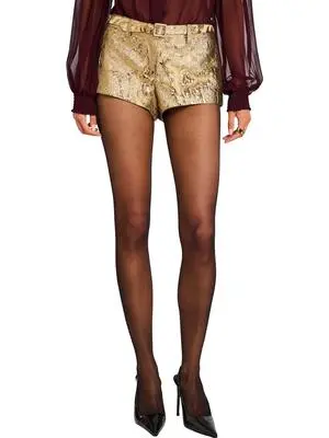 SANS FAFF Metallic Mini Shorts - Gold