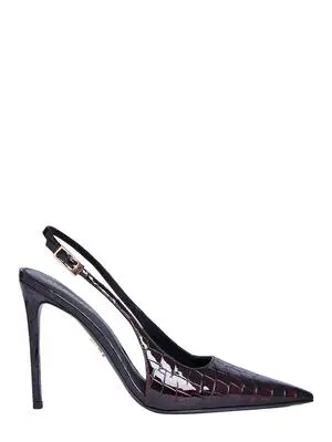 Retrofete Cindy Slingback Heel - Burgundy Croco