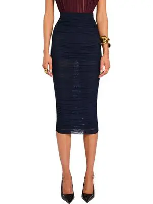 SEROYA Ada Midi Skirt - Sapphire
