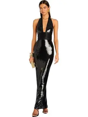 Retrofete Kelsie Sequin Gown - Black