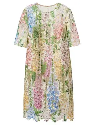 Oscar De La Renta Floral Lace Mini Dress - Multicoloured