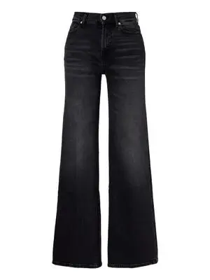 7 For All Mankind Lotta High-Rise Wide-Leg Jeans Black