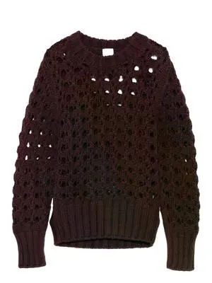 Eleventy Open-knit Crew-neck Sweater - Purple