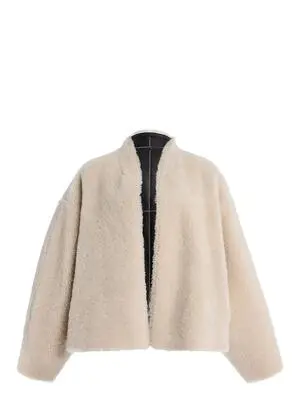 HOUSE OF DAGMAR Short Shearling Jacket - Ivory