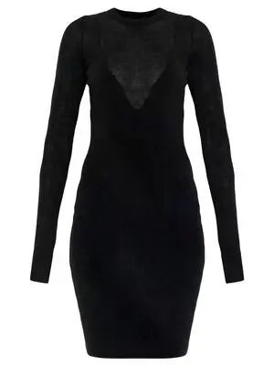 Versace Medusa-detail Long-sleeve Mini Dress - Black