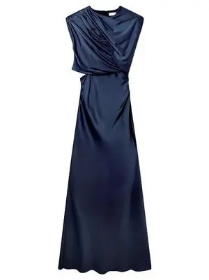 Stella McCartney Satin Wrapped Maxi Gown - Black