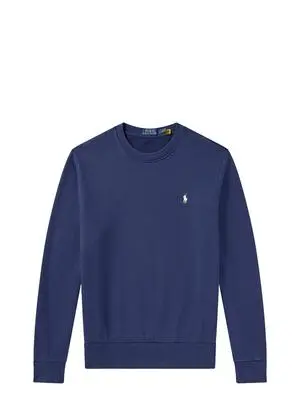 Ralph Lauren Logo-embroidered Cotton-jersey Sweatshirt - Blue