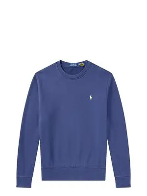 Polo Ralph Lauren Logo-embroidered Cotton-jersey Sweatshirt - Blue
