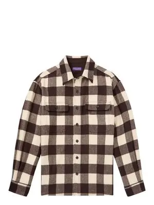 Ralph Lauren Purple Label Gable Checked Wool Shirt - Brown