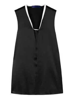 Sharon Wauchob Poutou Grosgrain-trimmed Silk Top - Black