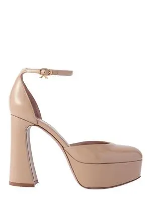 GIANVITO ROSSI Hilary 70 Patent-leather Platform Pumps - Neutrals