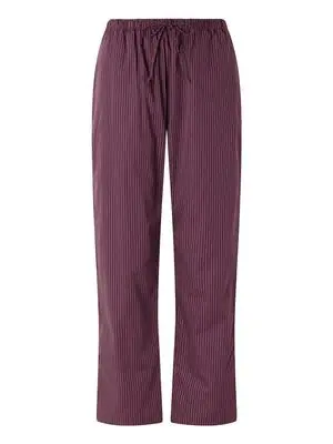 LESET Yoshi Striped Wide-leg Pants - Burgundy