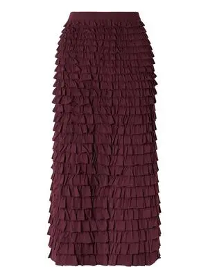 Ulla Johnson Mimi Tiered Ruffled Midi Skirt - Purple
