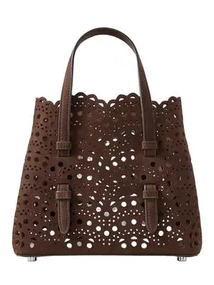 Alaïa Le Mina Laser-cut Suede Tote - Brown