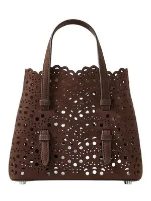 Alaïa Le Mina Laser-cut Suede Tote - Brown