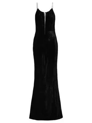 NILI LOTAN Maxime Cutout Velvet Maxi Dress - Black