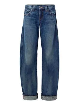 Khaite Karo Mid-rise Barrel-leg Jeans - Blue