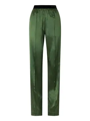 TOM FORD Silk-blend Satin Pants - Green