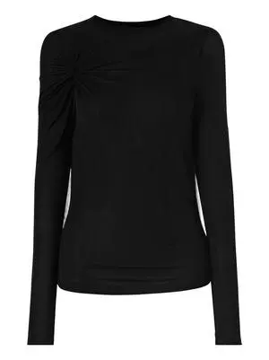AGOLDE Lissa Gathered Jersey Top - Black