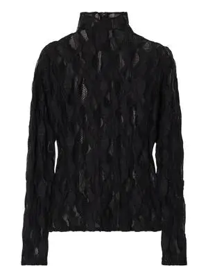 Ulla Johnson Ulyssa Cotton-blend Lace Turtleneck Blouse - Black