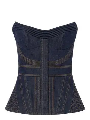 Zimmermann Denim Corset Top - Blue