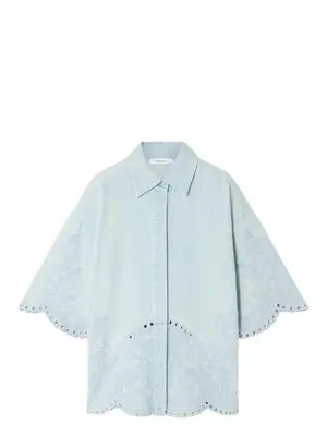 Zimmermann Daylight Broderie Anglaise Denim Shirt - Blue