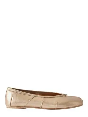MAISON MARGIELA Tabi Split-toe Leather Ballet Flats - Gold