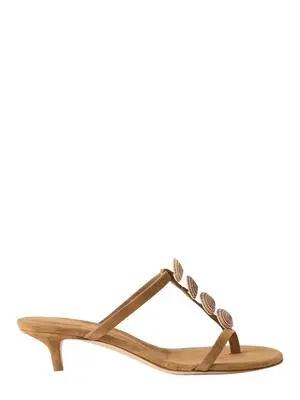 Christopher Esber Sundial Shell-embellished Suede Sandals - Brown