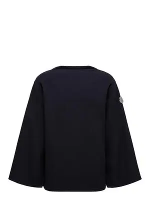 MONCLER + JIL SANDER Cuprous Wool-blend Cape - Blue