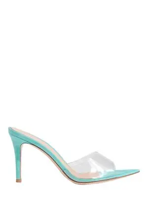 GIANVITO ROSSI Elle 85 Suede And Pvc Mules - Turquoise