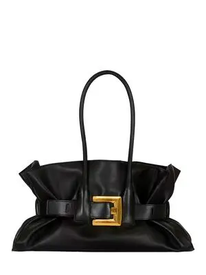 Balmain Large Anthem Buckled Shoulder Bag - Black