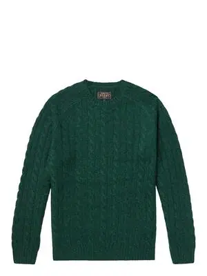 BEAMS Cable-knit Wool Sweater - Green