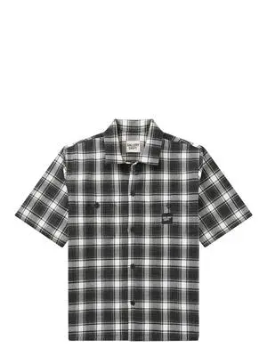 GALLERY DEPT. Playground Logo-appliquéd Checked Wool And Cotton-blend Shirt - Black