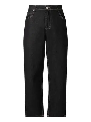 Folk Barrel-leg Jeans - Black