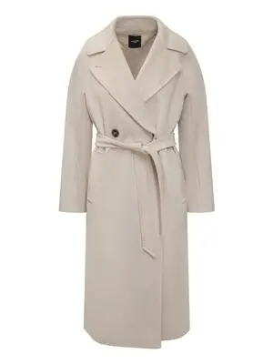 Max Mara Wool Belted Coat - White