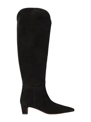 Ralph Lauren Suede Pointed-toe Tall Boots - Black