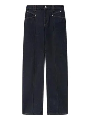 Isabel Marant Drolane Straight-Leg Jeans Dark Midnight