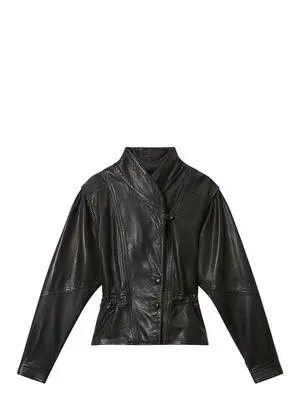 Isabel Marant Tressy Vegan Leather Jacket - Black