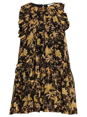 Ulla Johnson Signe Ruffle Mini Dress - Forsythia