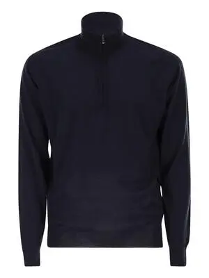 John Smedley Barrow High-neck Jumper - Night Blue