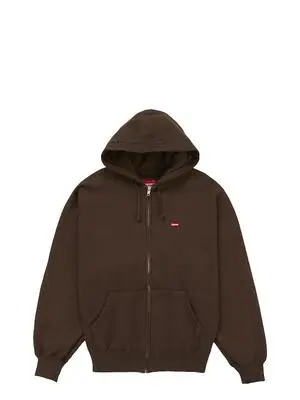 Supreme Small Box Zip Up Hooded Sweatshirt - Brown