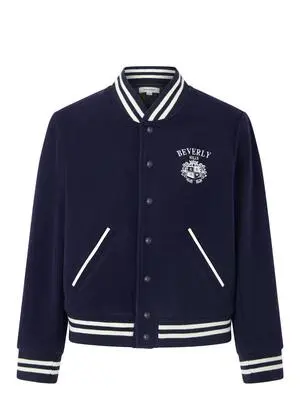 SPORTY & RICH Beverly Hills Crest Varsity Jacket - Blue