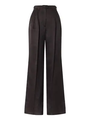 Gabriela Hearst Vargas Belted Silk Pants - Brown