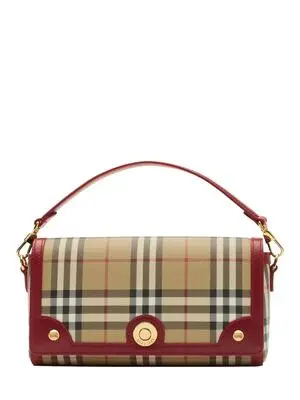 Burberry Note Check & Leather Crossbody Bag - Vintage Check/ruby